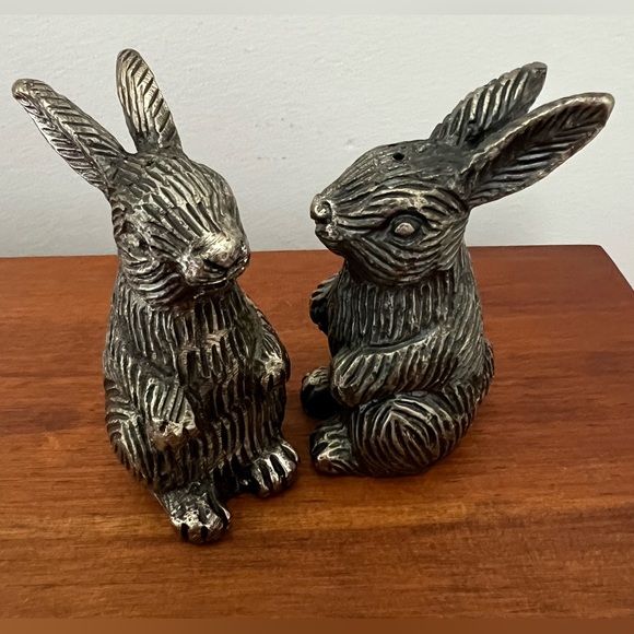 Accents | Pewter Rabbit Salt And Pepper Shakers | Poshmark